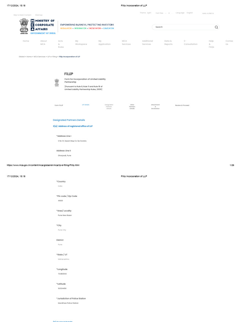 Fillip Incorporation of LLP V | PDF | Limited Liability Partnership ...