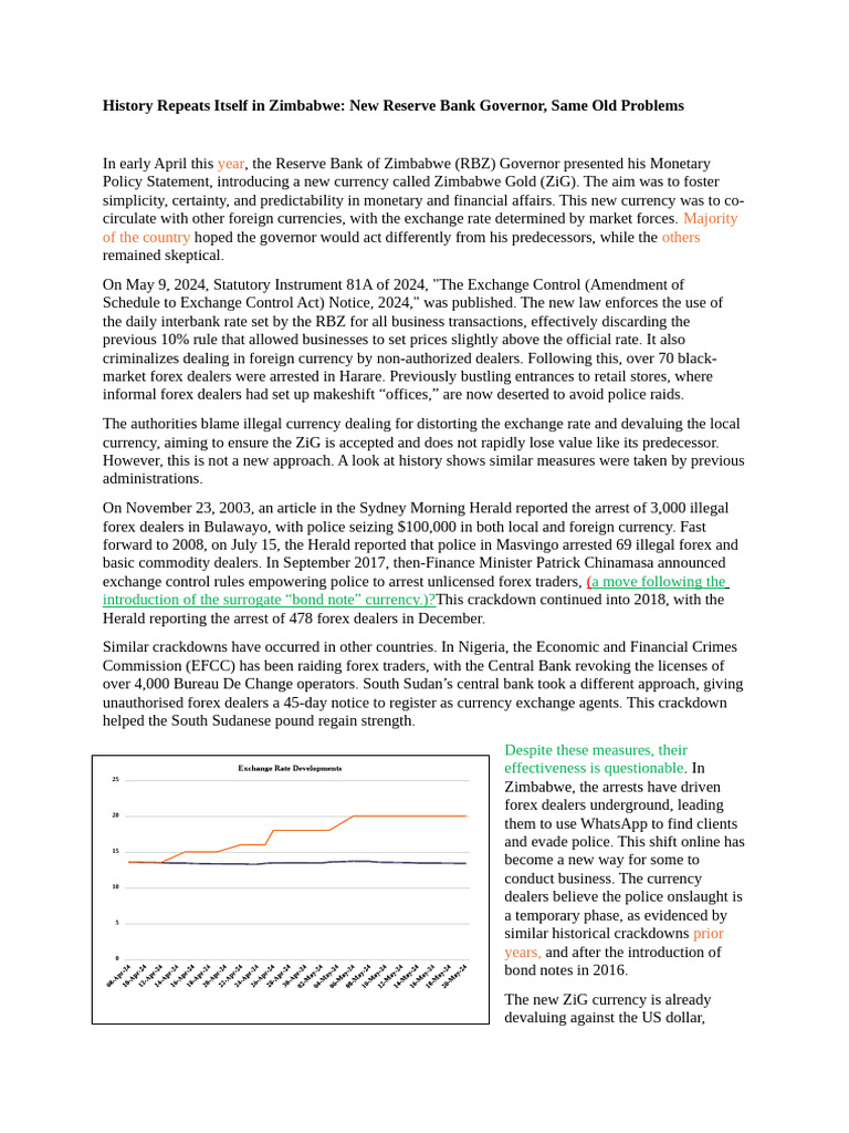 Zimbabwe's Currency Crisis: History Repeats | PDF | Foreign Exchange ...