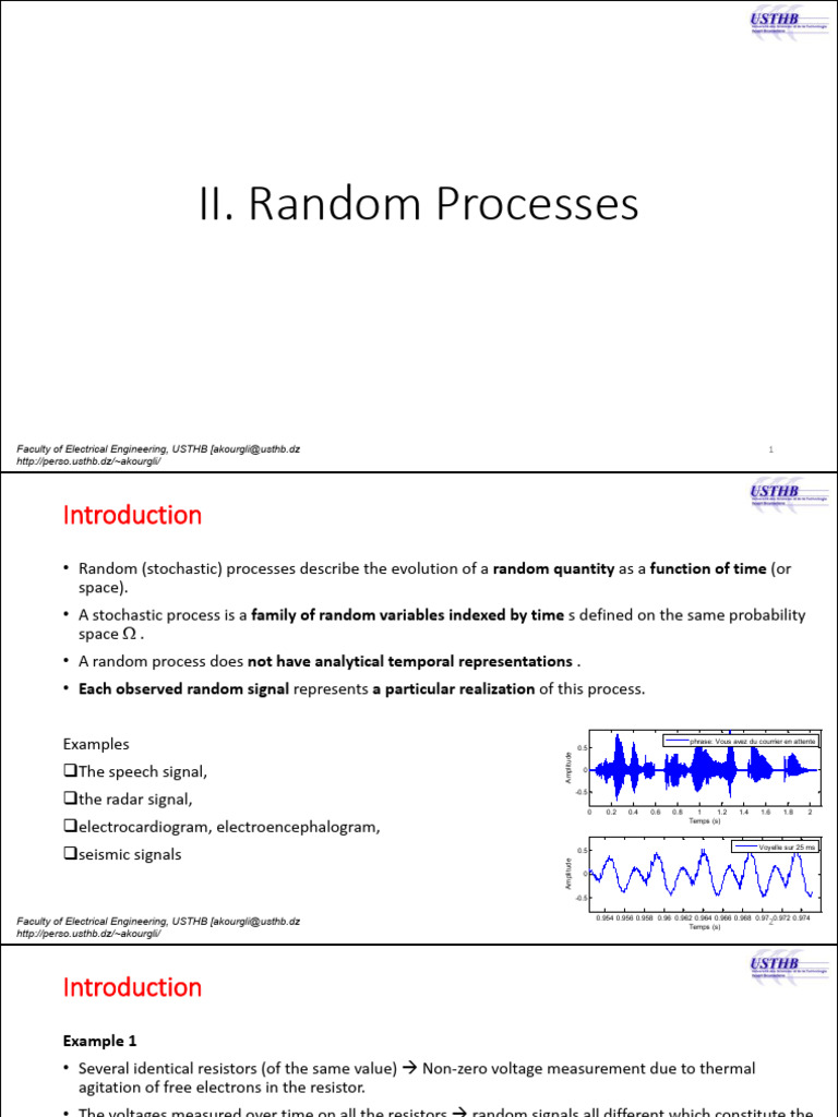 Understanding Random Processes and Variables | PDF | Stationary Process ...