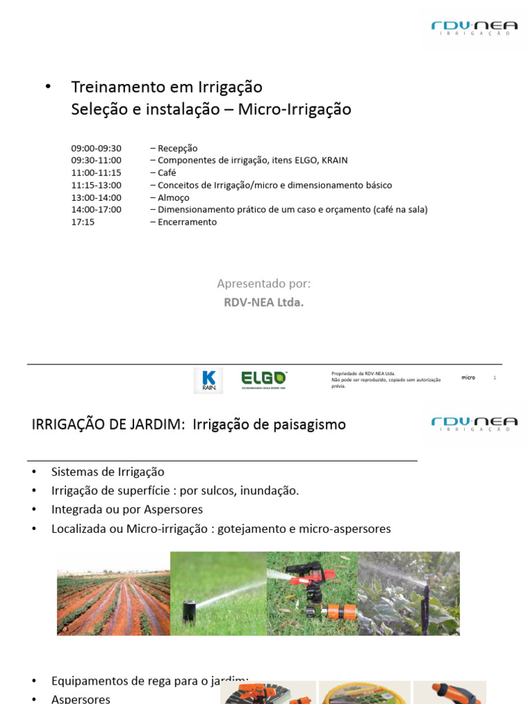 RDV Elgo Micro-Irrigação 16ago13 | PDF | Irrigação | Solo