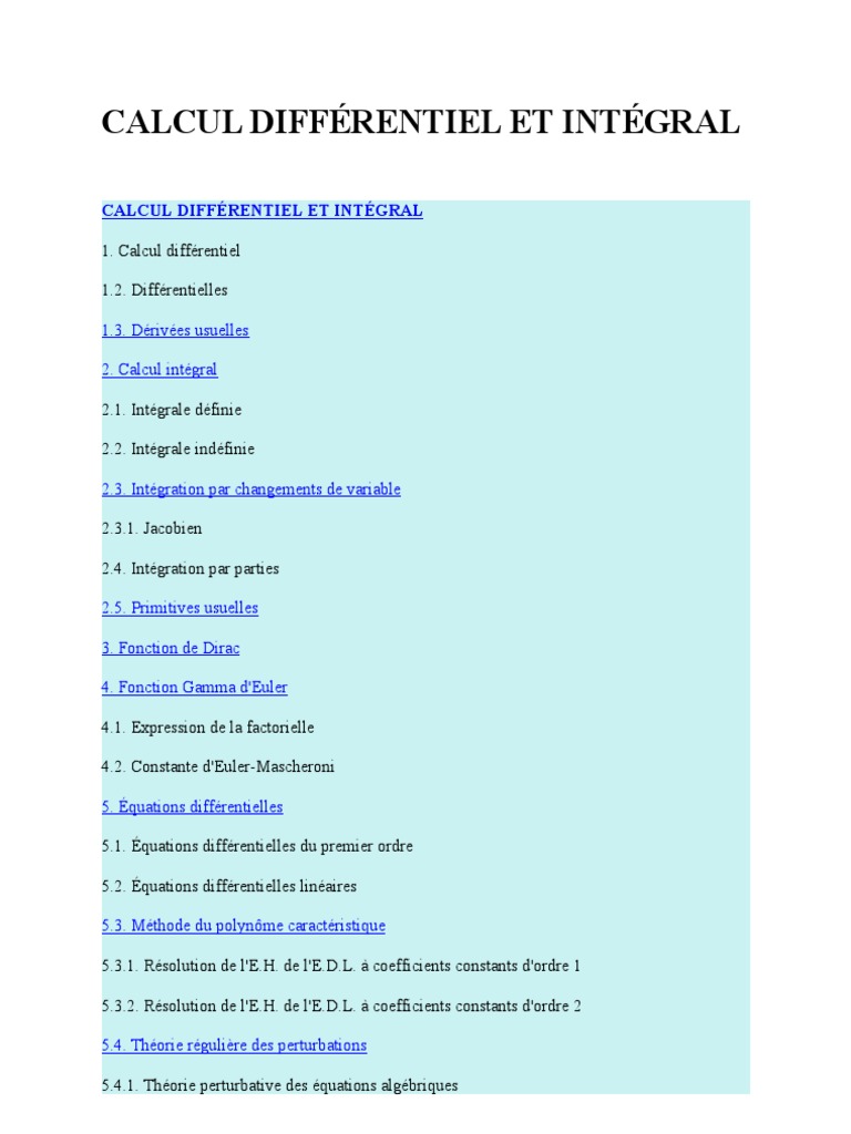 Calcul DiffÉrentiel Et IntÉgral Intégral Continuité
