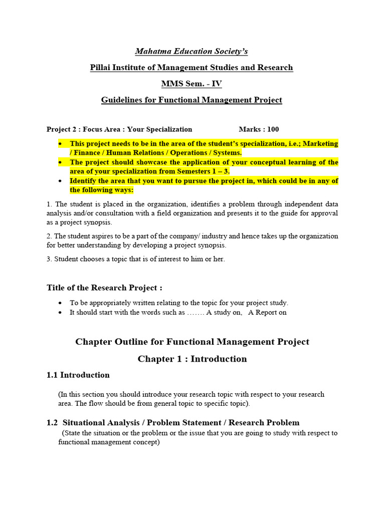 Functional Management Project Guidelines | PDF | Statistics | Hypothesis