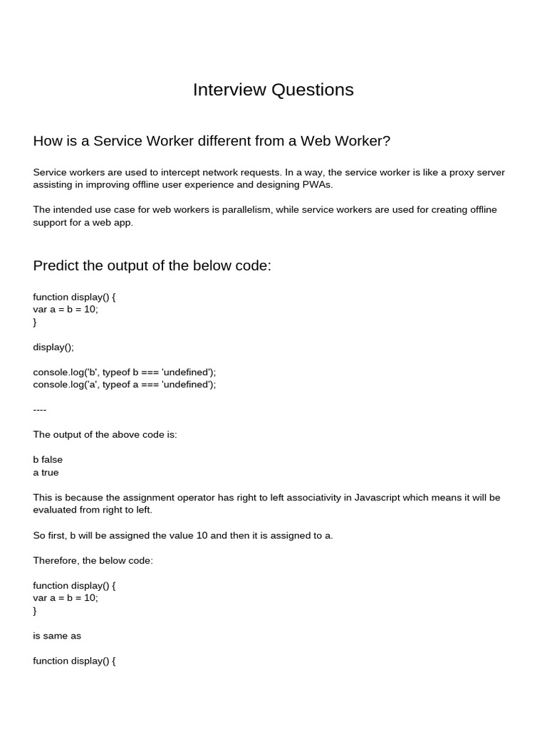 Interview Questions | PDF | Computer Science | Software Development