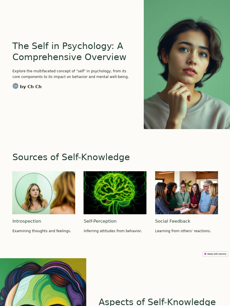 The Self in Psychology A Comprehensive Overview | PDF