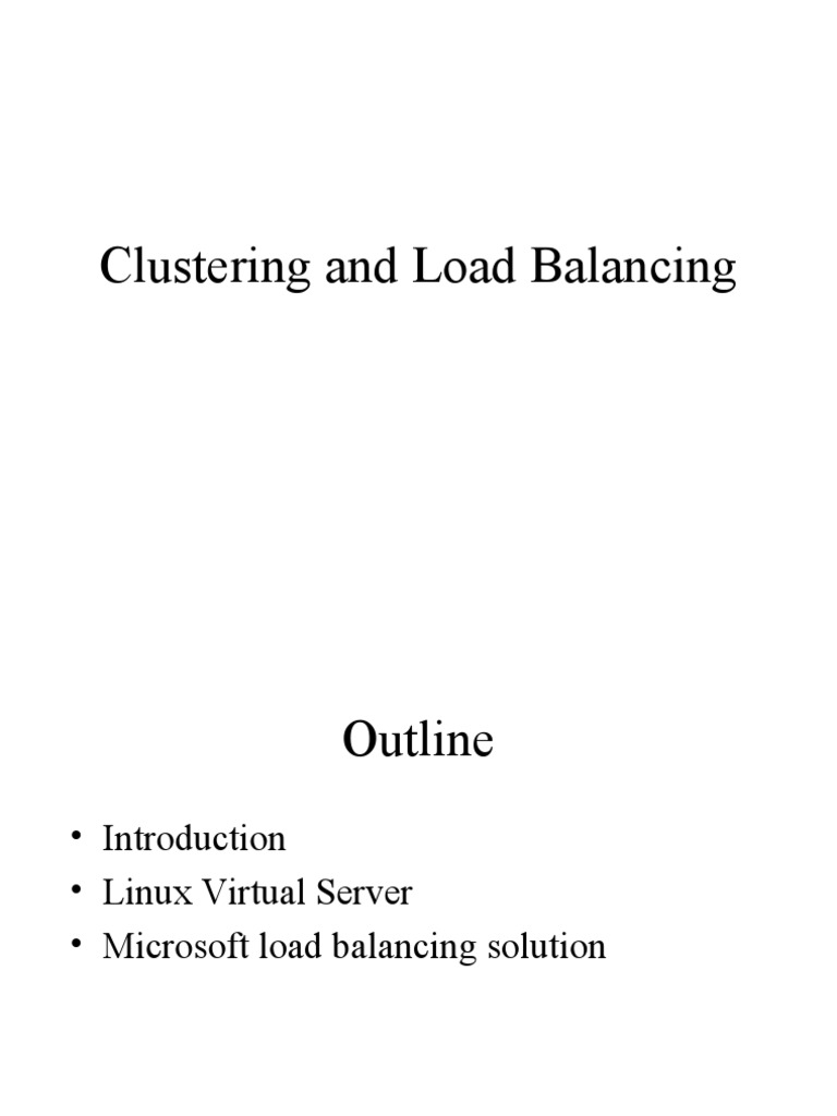 13 - Clustering and Load Balancing | PDF | Load Balancing (Computing ...