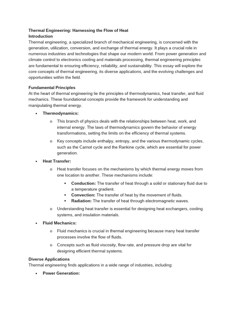 Thermal Engineering: Principles & Applications | PDF | Heat | Heat Transfer