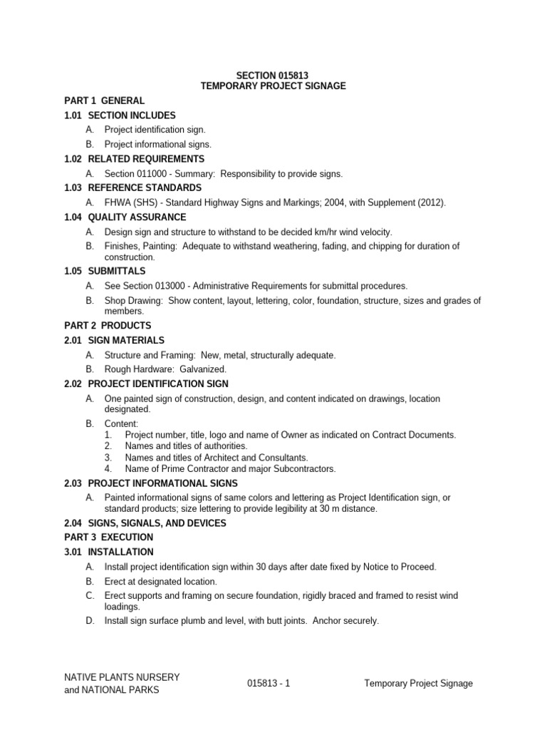 RIB Temporary Project Signage 08-26-2024 | PDF