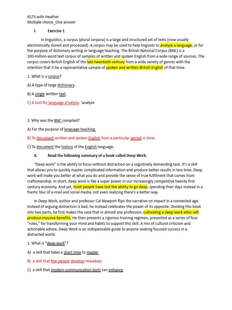 W2 - Multiple Choice - Exercise | PDF | English Language | Placebo