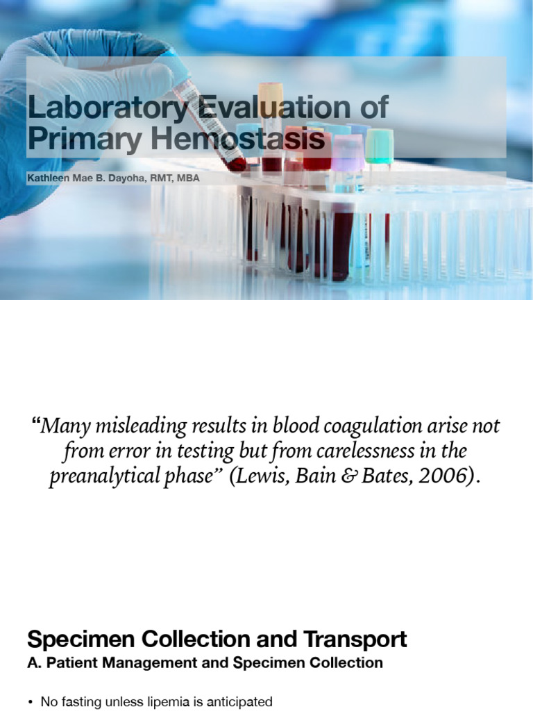 Primary Hemostasis Testing Guidelines | PDF | Platelet | Coagulation