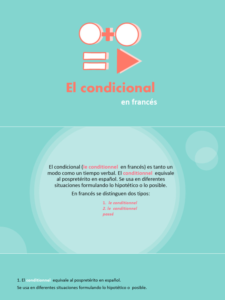 15 El Condicional | PDF | Verbo | Relaciones sintácticas
