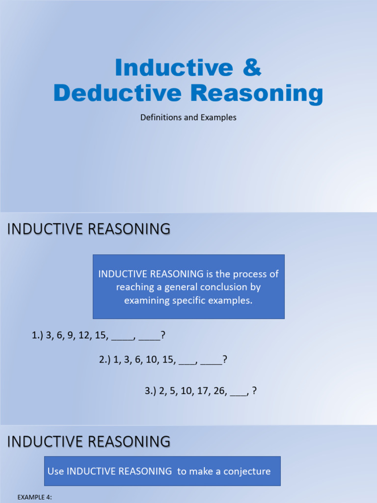 Inductive and Deductive Reasoning Explained | PDF | Tsunami | Inductive Reasoning