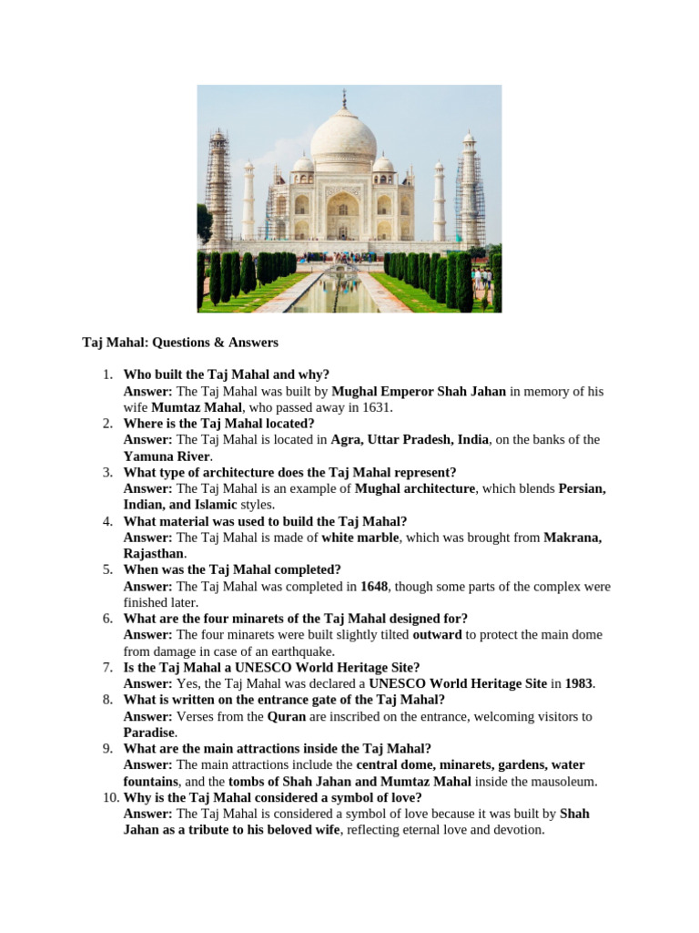 Taj Mahal | PDF