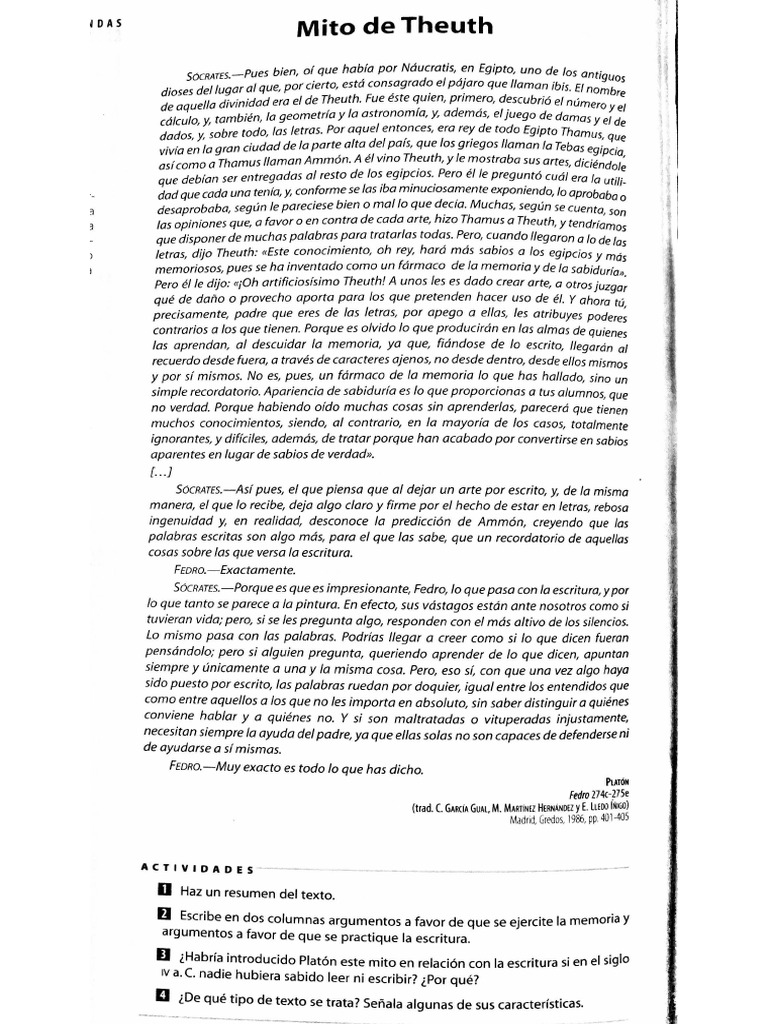 Mito de Theuth | PDF