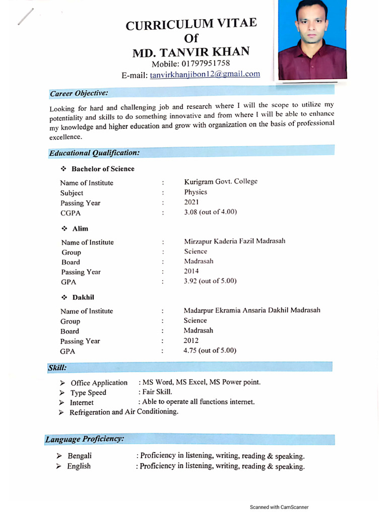 Md. Tanvir Khan | PDF