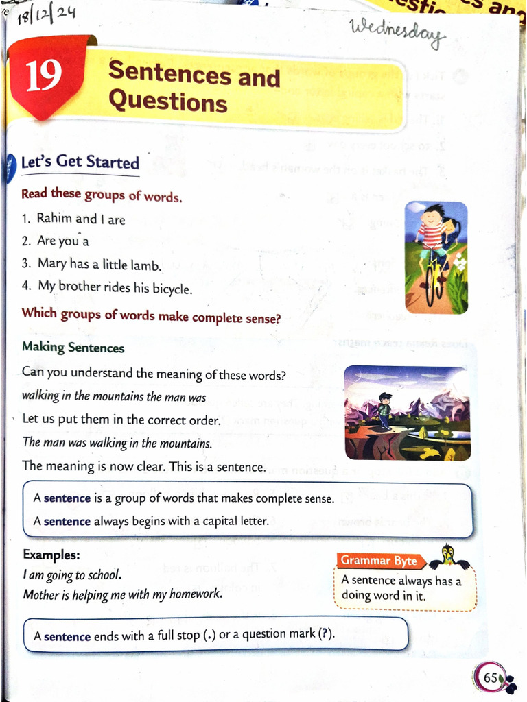 Le 19, Sentences and Questions | PDF