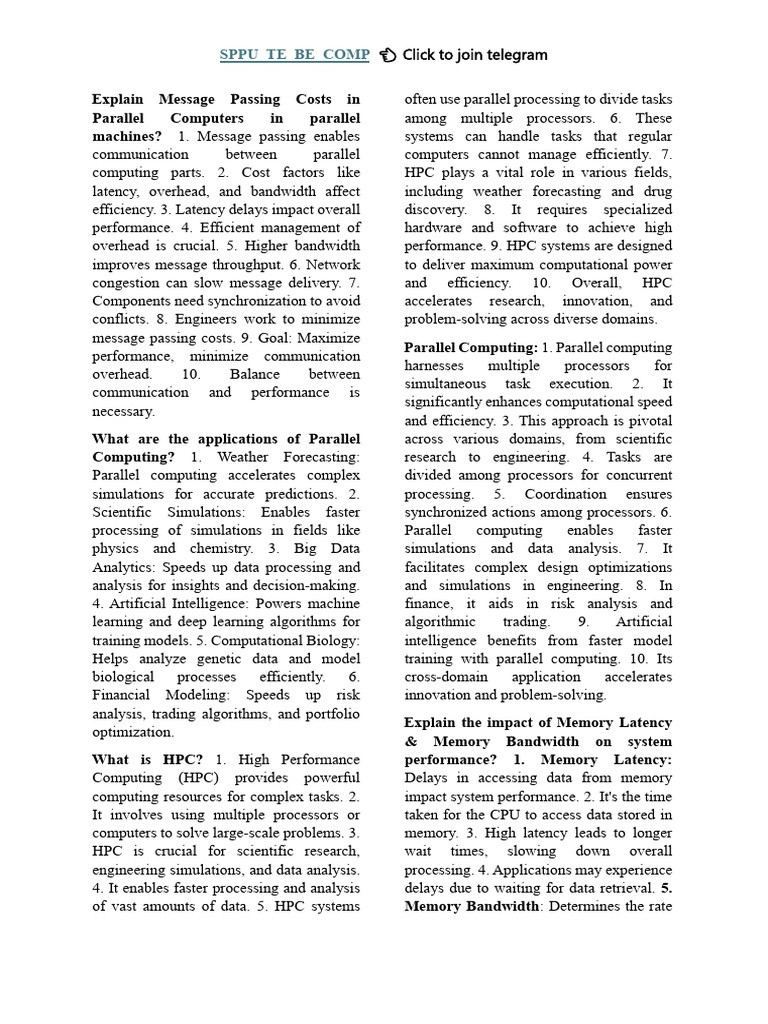 HPC 1 Insem 2024 FlyHigh Services | PDF | Parallel Computing | Multi Core Processor