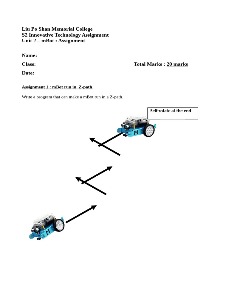 KA YIU KWOK - (2A1) Assignment 1: Mbot Run in Z-Path | PDF