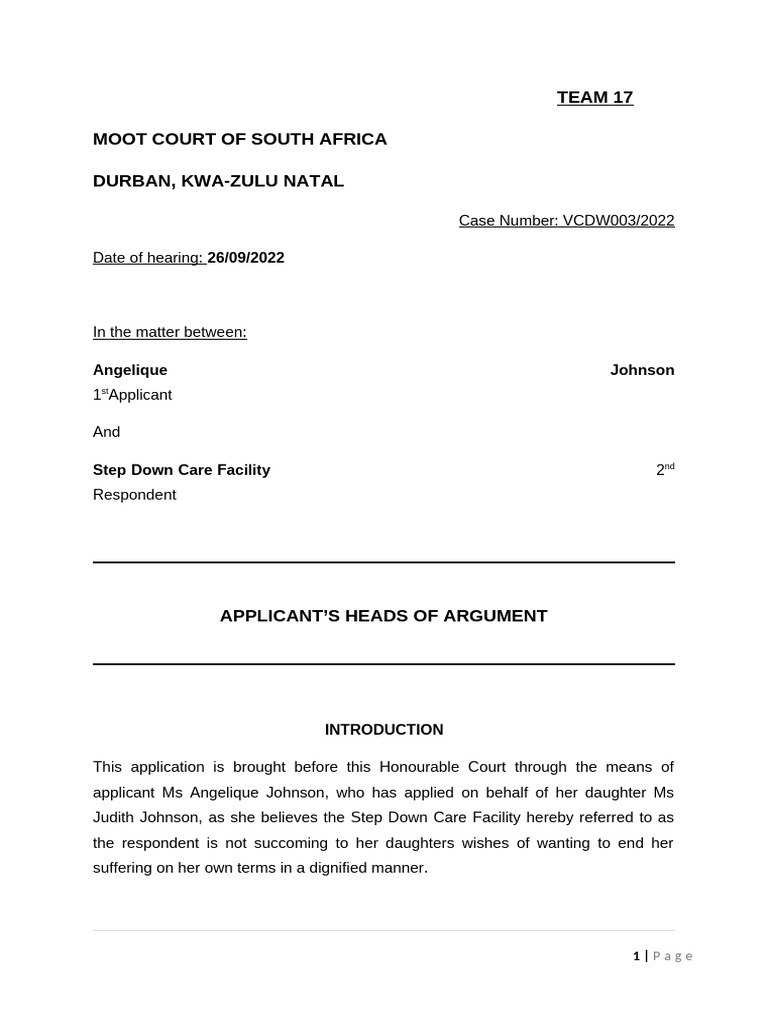 Heads of argument | PDF | Informed Consent | Human Rights