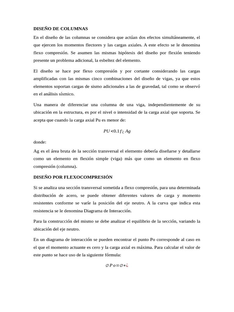 Diseño de Columnas: Flexo Compresión y Esbeltez | PDF | Columna | Viga ...