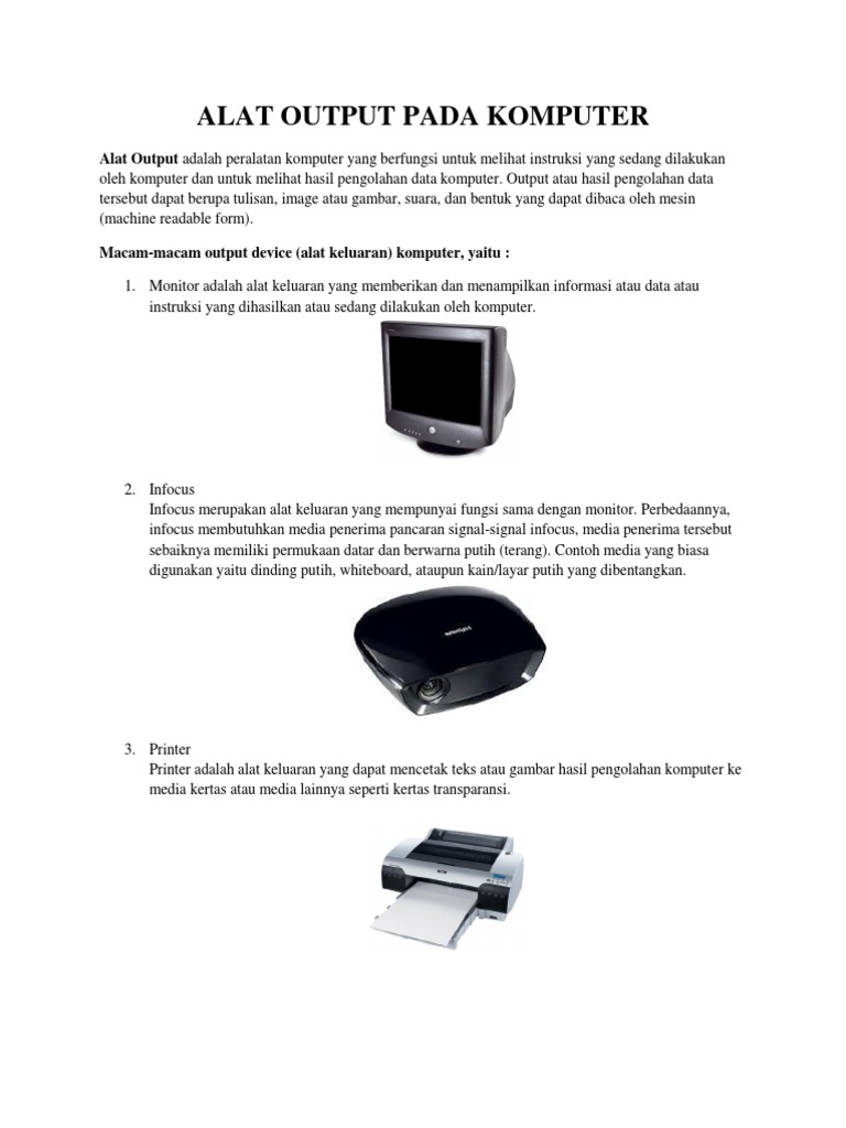 Panduan Lengkap Perangkat Output Komputer: Berbagai Tipe, Fungsi, dan Rekomendasi