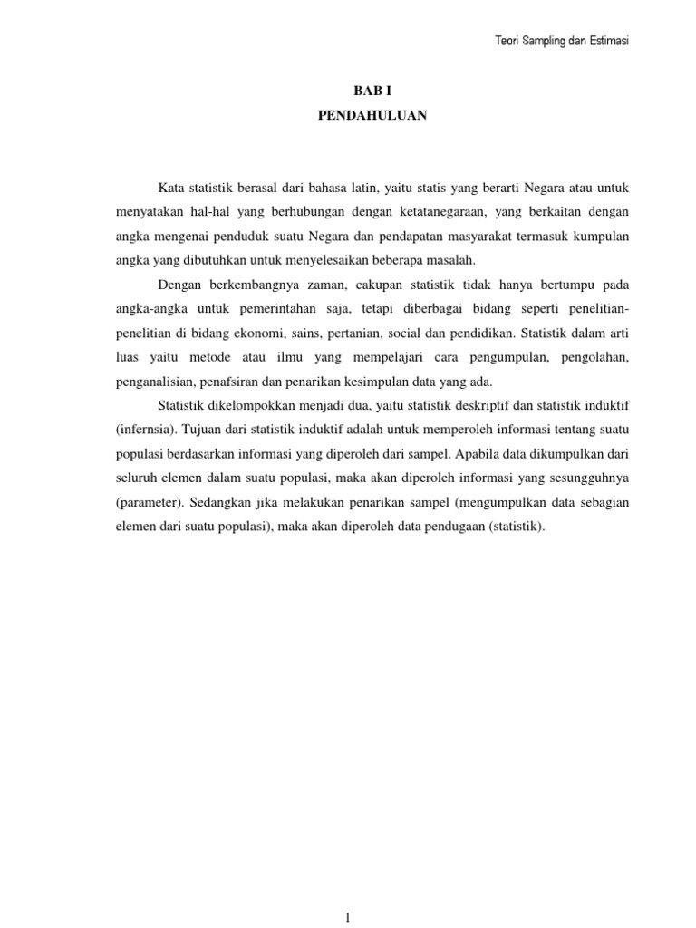 Teori Sampling Dan Estimasi | PDF