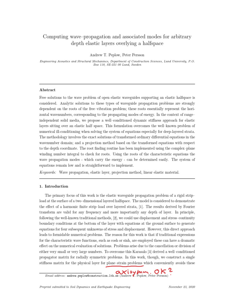 Cog Elastic-Layer Project 2020 PP | PDF | Linear Elasticity | Waves