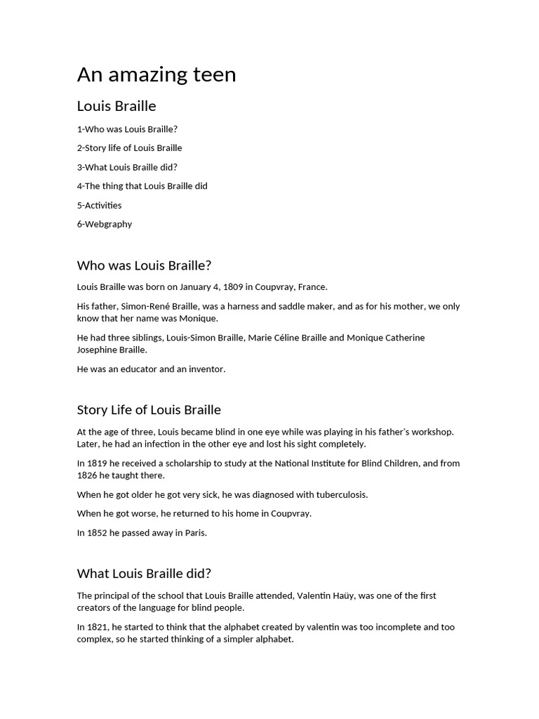 An amazing teen | PDF | Written Communication | Writing