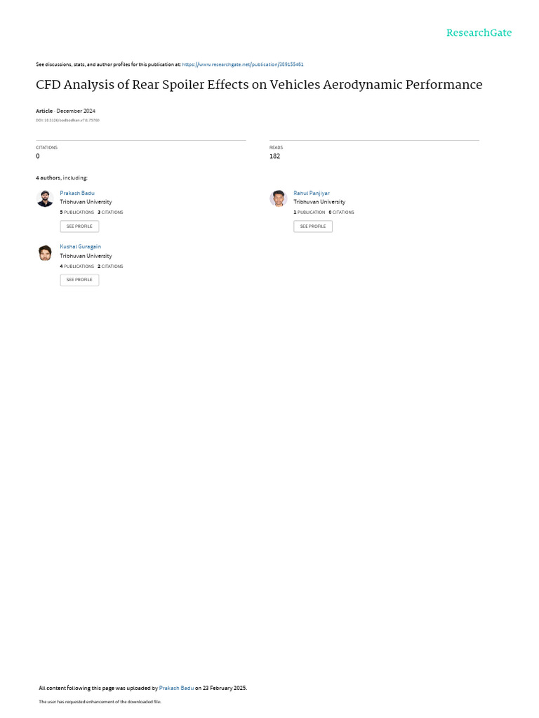CFD Analysis of Rear Spoiler Effects On Vehicles Aerodynamic ...