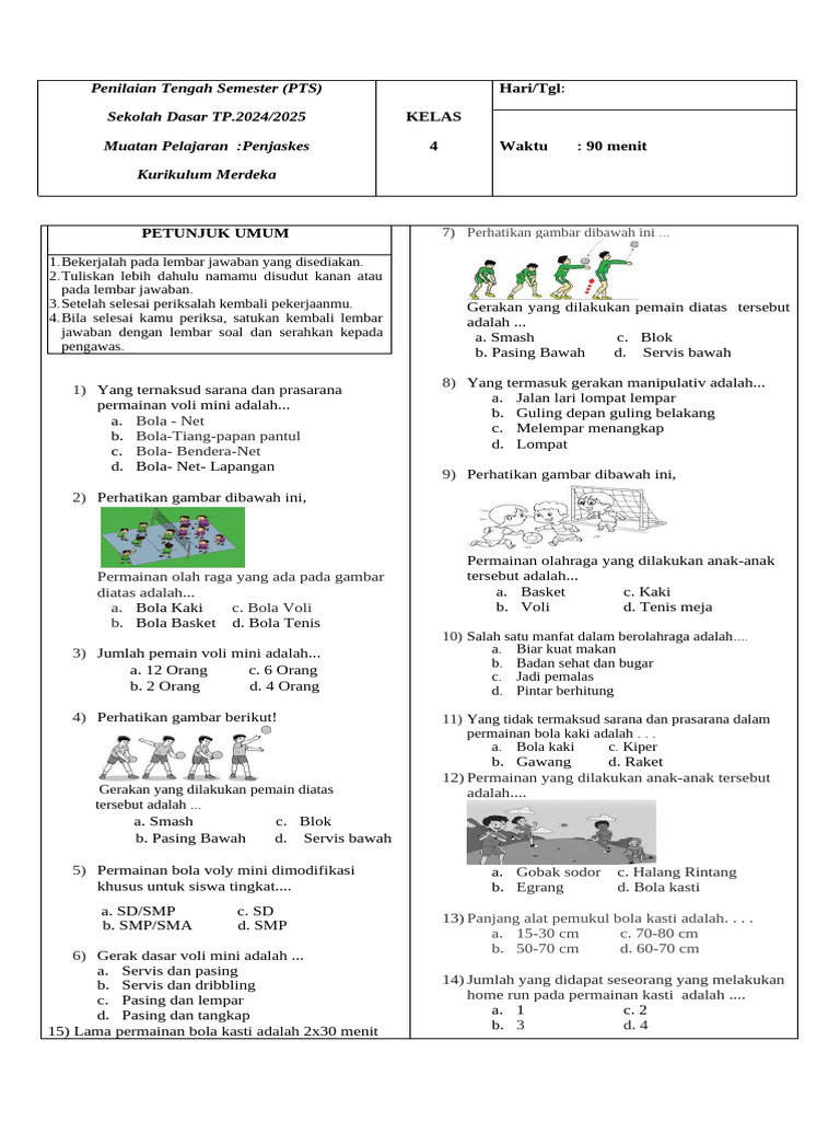UTS Kls 4 PJOK | PDF