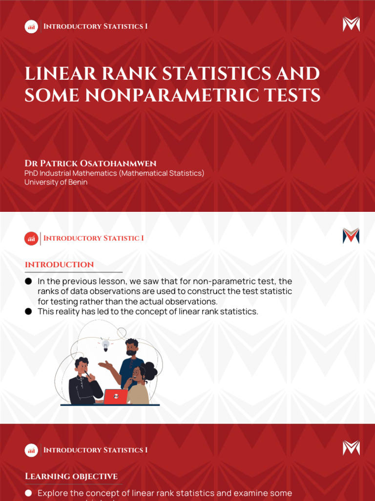 Linear Rank Statistics and Some Nonparametric Tests PDF | PDF ...