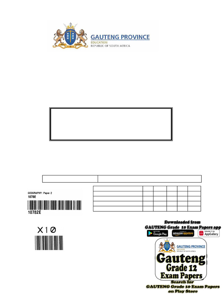 Grade 12 NSC Geography P2-10782 Preperatory 2016 Question Paper | PDF ...