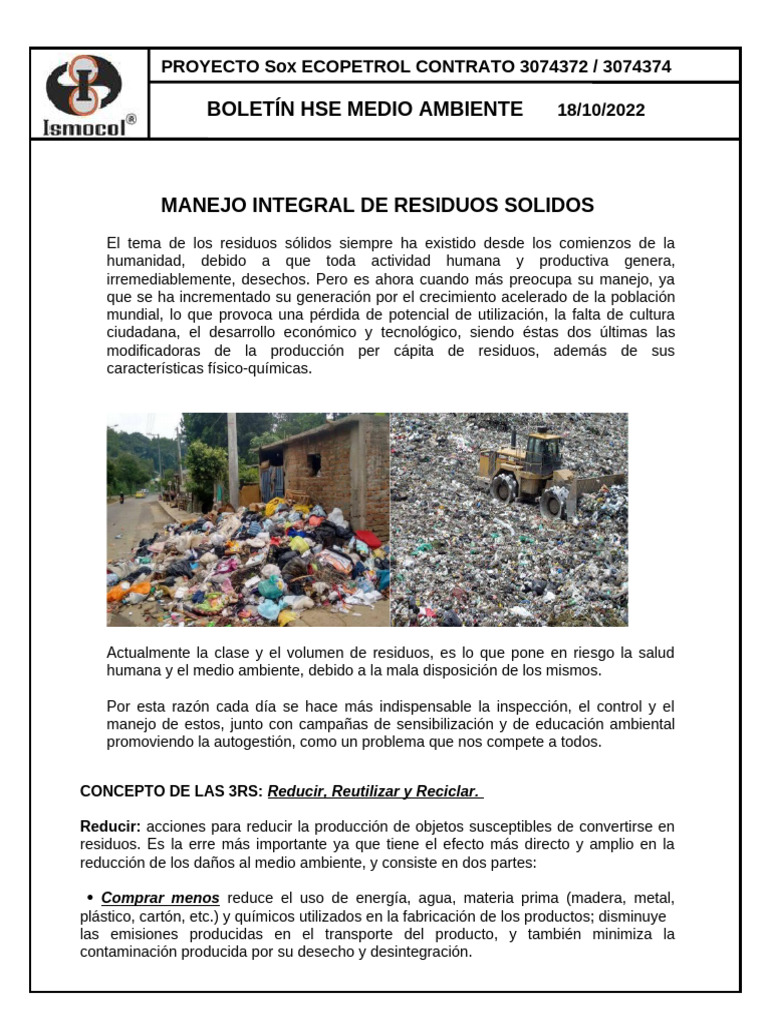 Manejo Integral de Residuos Solidos | PDF | Reciclaje | Residuos