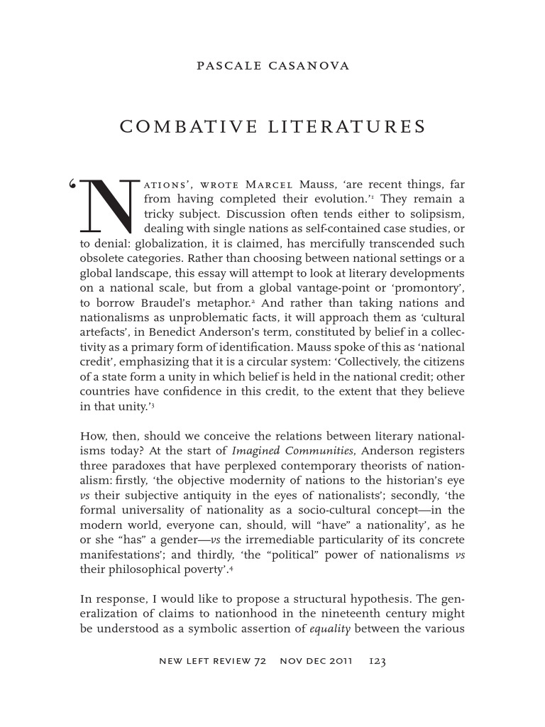 Pascale Casanova Combative Literatures | PDF | Nationalism | Franz Kafka