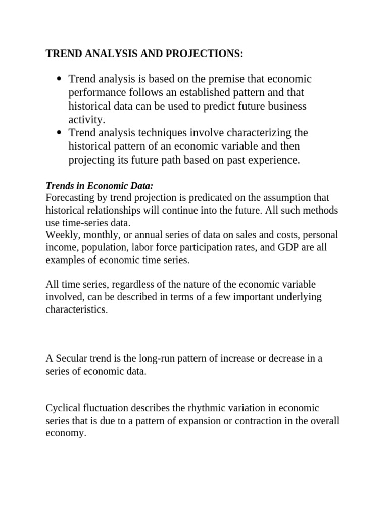 TREND ANALYSIS AND PROJECTIONS | PDF