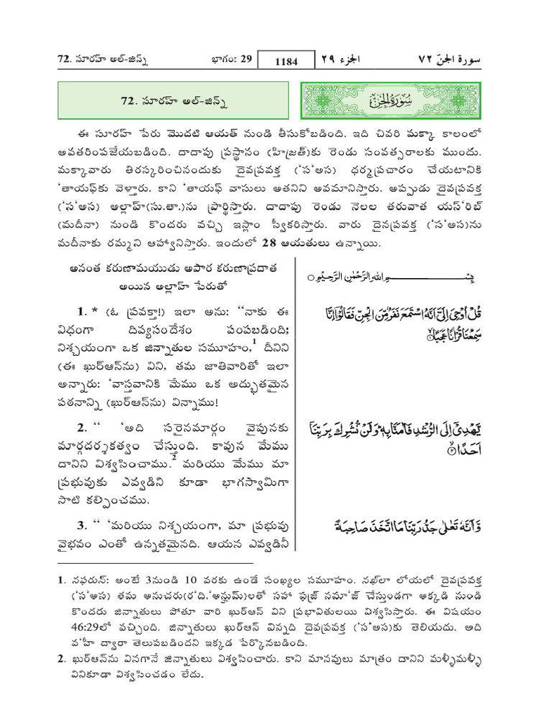 Islam Pdfsurat Telugu Surah-Jinn-in-Telugu | PDF