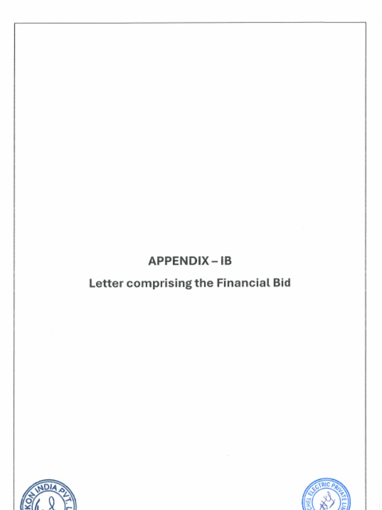 Enclosure-2) Appendix IB - Letter of The Financial Bid | PDF