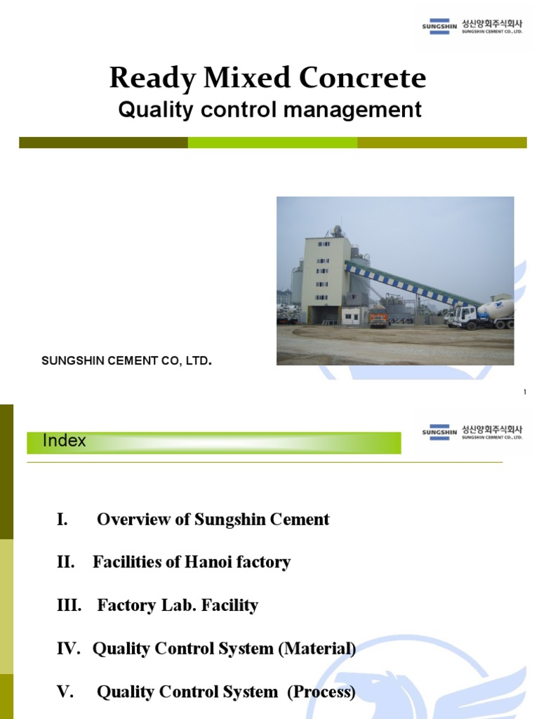 Ready Mixed Concrete: Quality Control Management | PDF | Construction ...