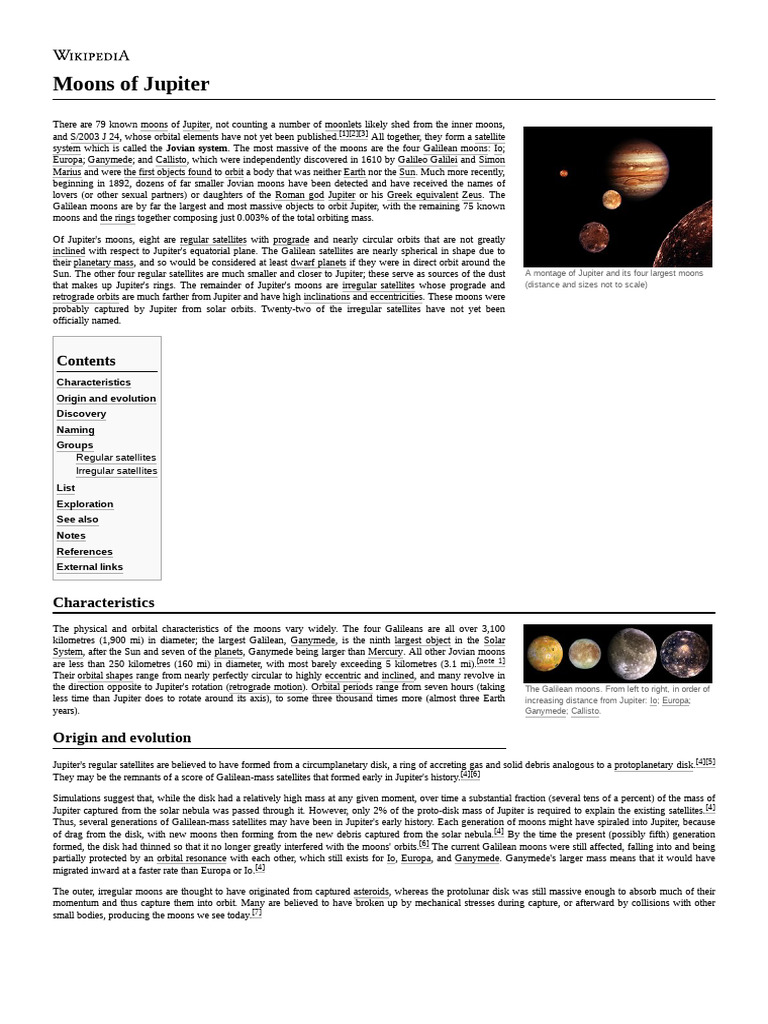 Moons of Jupiter | PDF | Jupiter | Natural Satellite