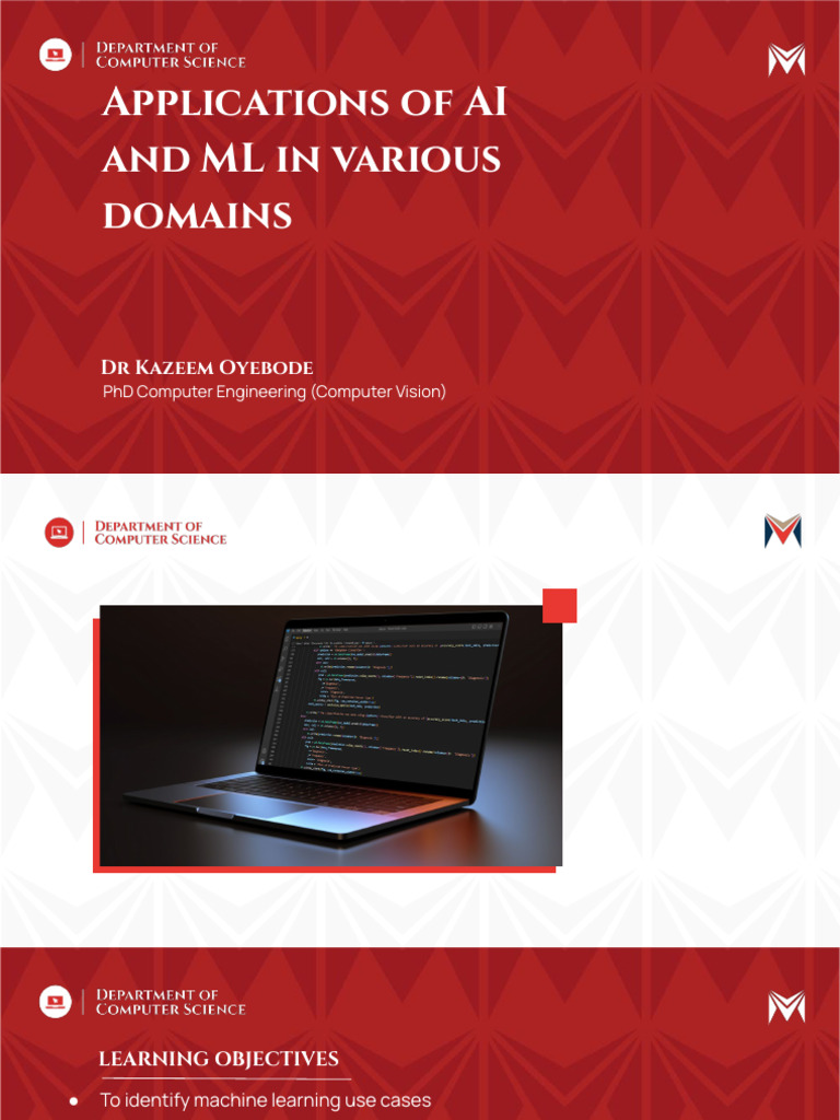 _Applications of AI and ML in various domains (PDF) | PDF | Machine ...