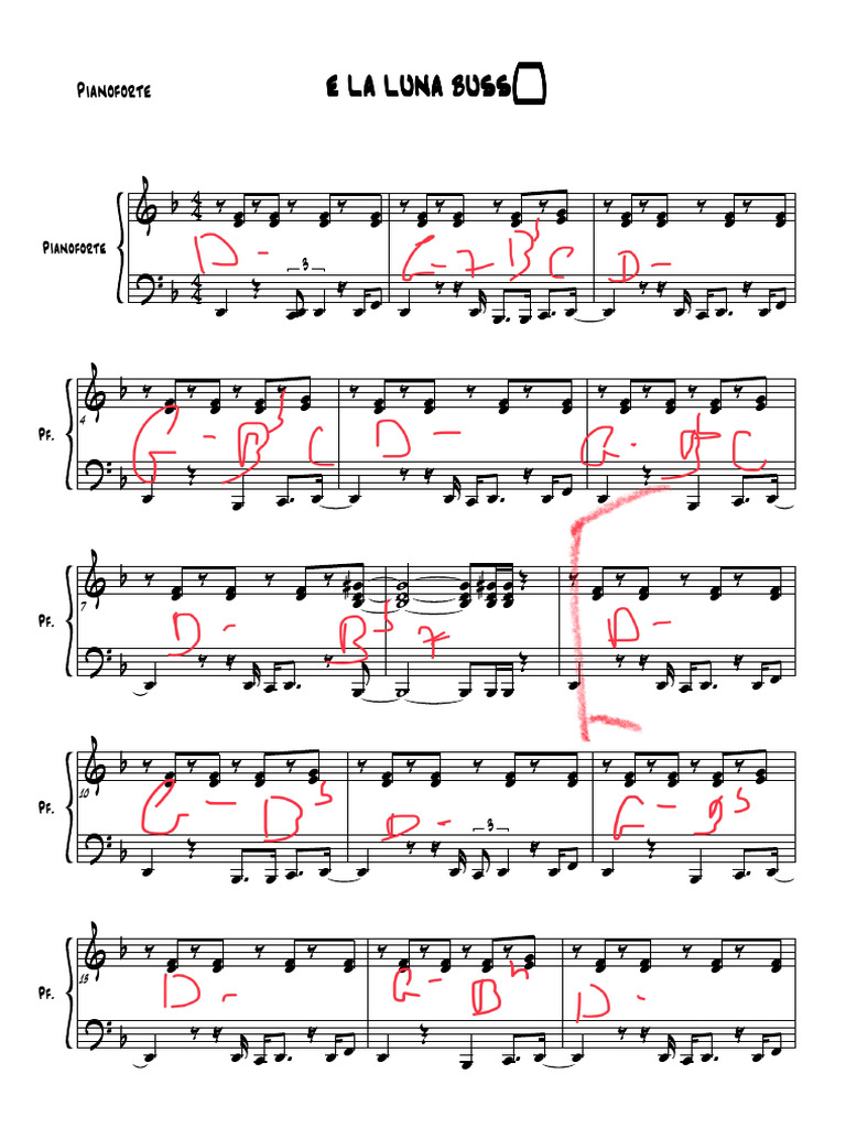 E La Luna Busso Def - Pianoforte | PDF