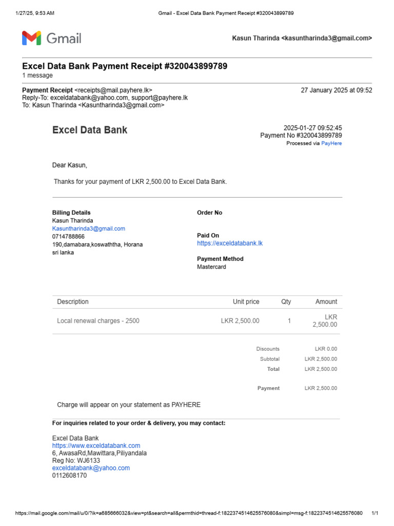 Excel Data | PDF | Receipt | Services (Economics)