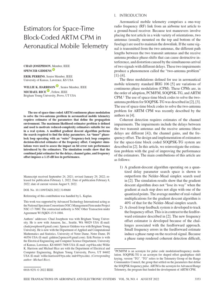 Ieee 2021 Est for Stbc Artm Cpm | PDF | Modulation | Antenna (Radio)