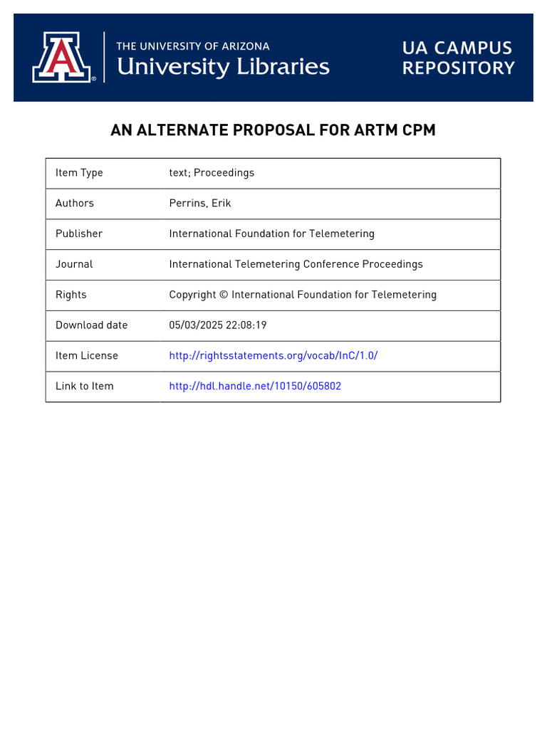 Alternate proposal ARTM_CPM | PDF | Frequency Modulation | Modulation