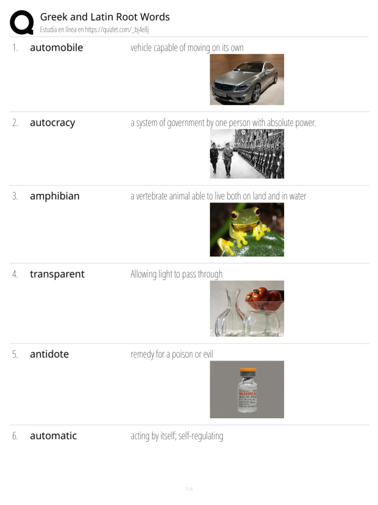 Greek and latin words definitions | PDF