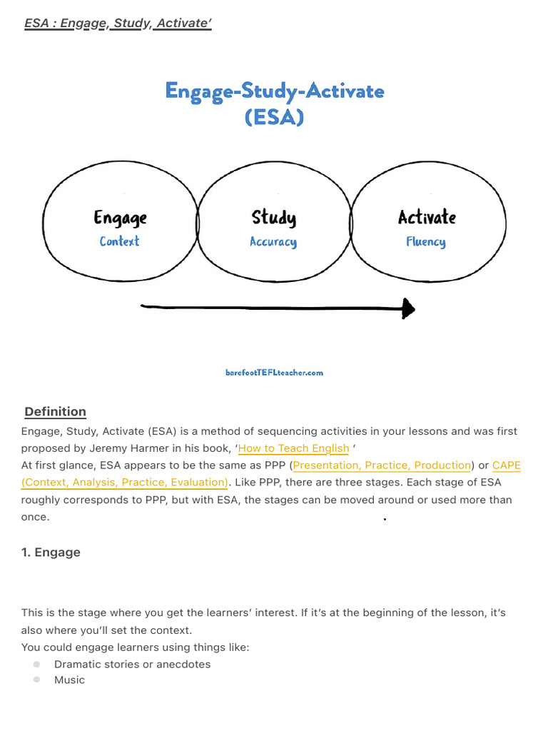 ESA Engage, Study, Activate’ | PDF | Second Language | Word