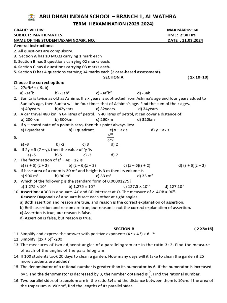 8 MATHS | PDF | Area | Rectangle