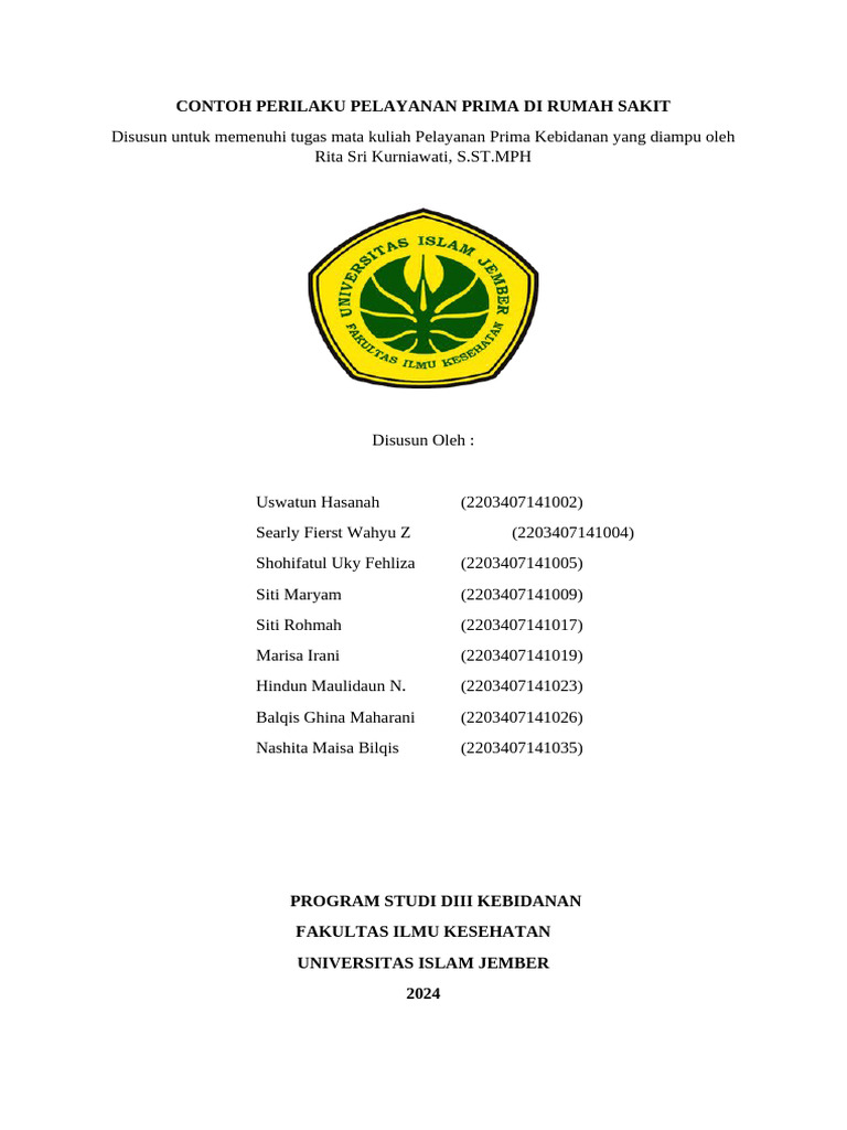 Contoh Pelayanan Prima di Rumah Sakit | PDF
