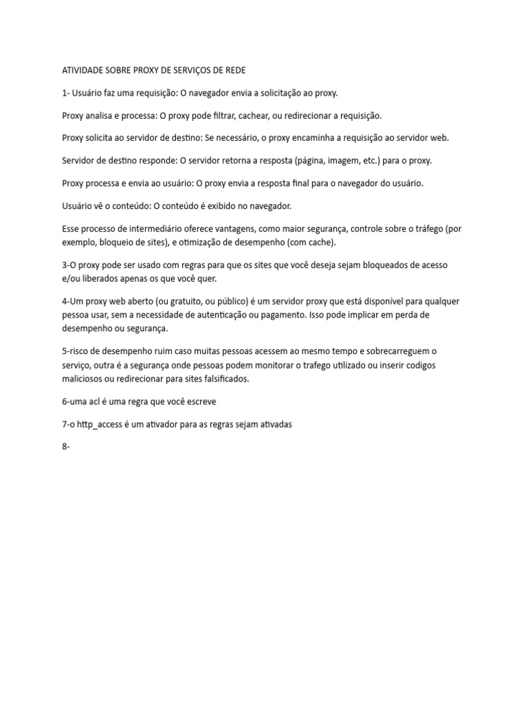 ATIVIDADE SOBRE PROXY | PDF