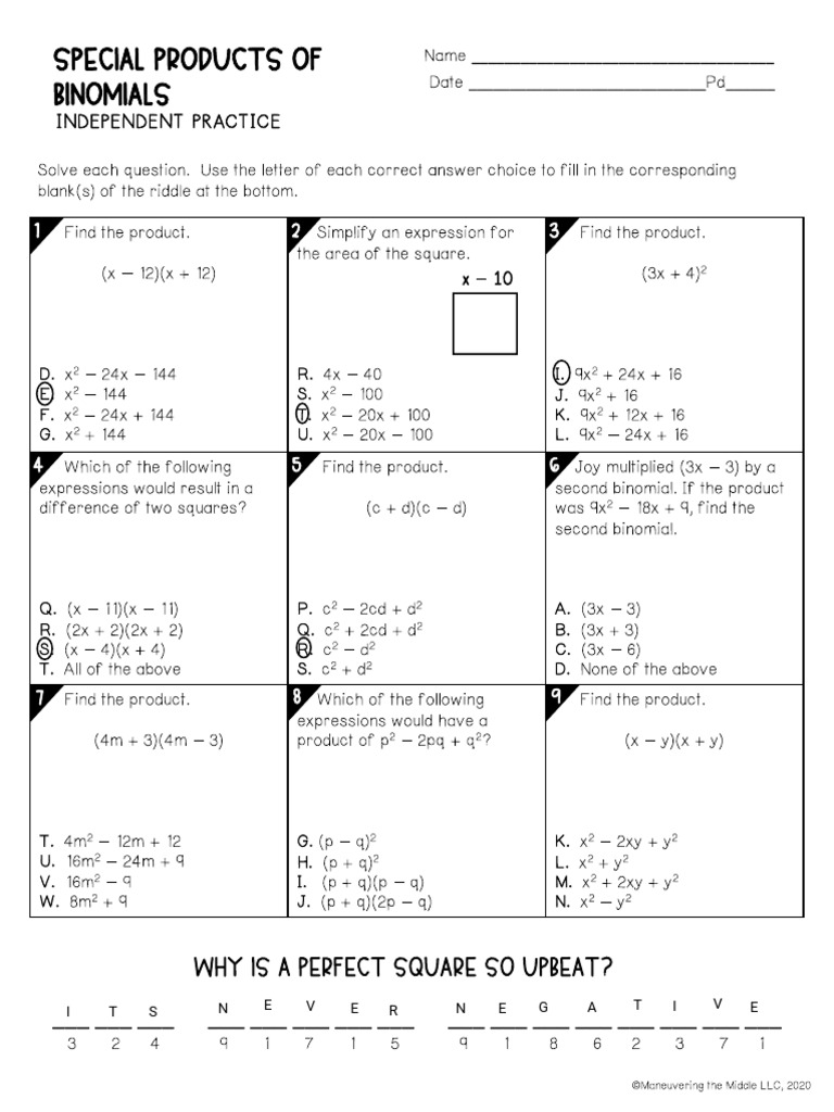 Kami Export - Felix Omar Elejarza - Special Products of Binomials - Independent Practice Student ...