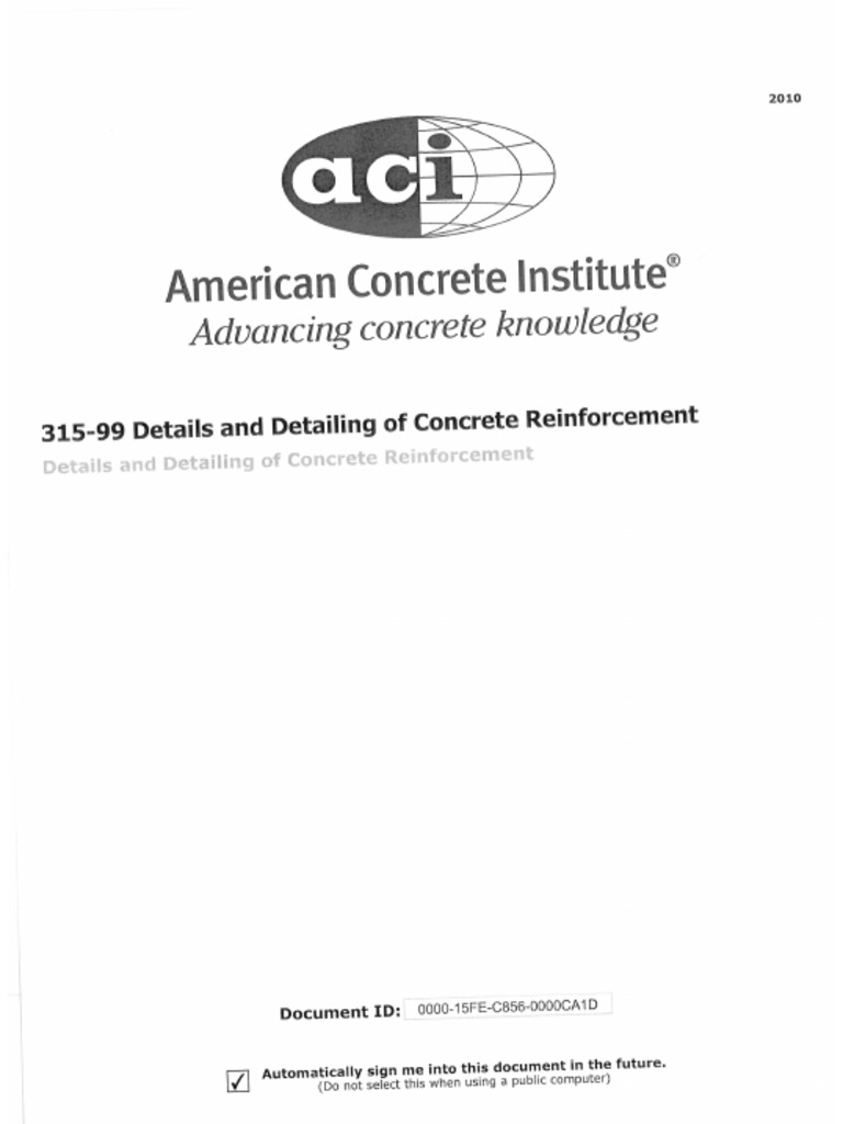 Aci 315-1999 | PDF
